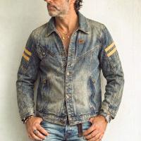 China Panel Daily Washed mens denim jacket wholesale Long Sleeve Lapel Collar Custom (JK772) for sale