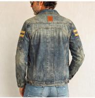 China Panel Daily Washed mens denim jacket wholesale Long Sleeve Lapel Collar Custom (JK772) for sale
