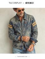 China Panel Daily Washed mens denim jacket wholesale Long Sleeve Lapel Collar Custom (JK772) for sale