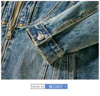 China Navy Daily Washed mens denim jacket wholesale Round Neck Long Sleeve Custom (JK771) for sale