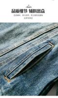 China Navy Daily Washed mens denim jacket wholesale Round Neck Long Sleeve Custom (JK771) for sale