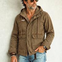 China Stand Collar Daily With Hood Fabric Hem mens casual leather jackets Cotton 100% Long Sleeve Custom (JK766) for sale