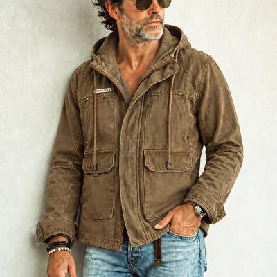 China Stand Collar Daily With Hood Fabric Hem mens casual leather jackets Cotton 100% Long Sleeve Custom (JK766) for sale