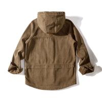 China Stand Collar Daily With Hood Fabric Hem mens casual leather jackets Cotton 100% Long Sleeve Custom (JK766) for sale
