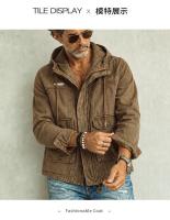 China Stand Collar Daily With Hood Fabric Hem mens casual leather jackets Cotton 100% Long Sleeve Custom (JK766) for sale