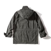 China Multi Pocket Daily Army Green Fabric Hem mens casual leather jackets Cotton 100% Long Sleeve Custom (JK758) for sale
