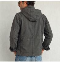 China Multi Pocket Daily Army Green Fabric Hem mens casual leather jackets Cotton 100% Long Sleeve Custom (JK758) for sale