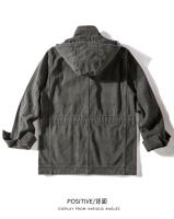 China Multi Pocket Daily Army Green Fabric Hem mens casual leather jackets Cotton 100% Long Sleeve Custom (JK758) for sale