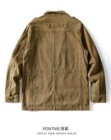 China Stand Collar Daily Fabric Hem Cotton 100% mens casual leather jackets Long Sleeve Multi Pocket Custom (JK757) for sale