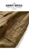 China Stand Collar Daily Fabric Hem Cotton 100% mens casual leather jackets Long Sleeve Multi Pocket Custom (JK757) for sale