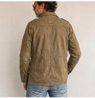 China Stand Collar Daily Fabric Hem Cotton 100% mens casual leather jackets Long Sleeve Multi Pocket Custom (JK757) for sale