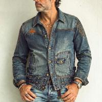 China Regular Daily Washed Long Sleeve mens denim jacket wholesale Lapel Collar Slash Pocket Custom (JK751) for sale
