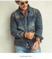 China Regular Daily Washed Long Sleeve mens denim jacket wholesale Lapel Collar Slash Pocket Custom (JK751) for sale