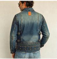 China Regular Daily Washed Long Sleeve mens denim jacket wholesale Lapel Collar Slash Pocket Custom (JK751) for sale