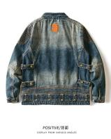 China Regular Daily Washed Long Sleeve mens denim jacket wholesale Lapel Collar Slash Pocket Custom (JK751) for sale