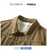 China Loose Fit Daily Fabric Hem Color Block mens casual leather jackets Cotton 100% Long Sleeve Custom (JK750) for sale