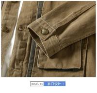 China Loose Fit Daily Fabric Hem Color Block mens casual leather jackets Cotton 100% Long Sleeve Custom (JK750) for sale