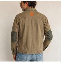 China Loose Fit Daily Fabric Hem Color Block mens casual leather jackets Cotton 100% Long Sleeve Custom (JK750) for sale