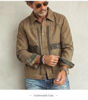 China Loose Fit Daily Fabric Hem Color Block mens casual leather jackets Cotton 100% Long Sleeve Custom (JK750) for sale
