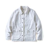 China White White Daily Washed french workwear jacket wholesale Fabric Hem Cotton 100% Custom (JK739) for sale