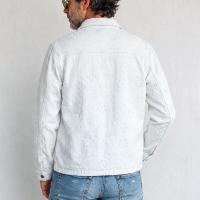 China White White Daily Washed french workwear jacket wholesale Fabric Hem Cotton 100% Custom (JK739) for sale