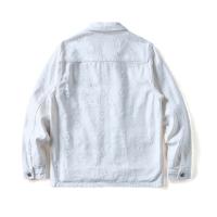 China White White Daily Washed french workwear jacket wholesale Fabric Hem Cotton 100% Custom (JK739) for sale