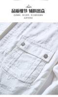 China White White Daily Washed french workwear jacket wholesale Fabric Hem Cotton 100% Custom (JK739) for sale