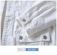 China White White Daily Washed french workwear jacket wholesale Fabric Hem Cotton 100% Custom (JK739) for sale