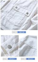 China White White Daily Washed french workwear jacket wholesale Fabric Hem Cotton 100% Custom (JK739) for sale
