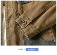 China Loose Fit Daily Fabric Hem Color Block french workwear jacket wholesale Cotton 100% Long Sleeve Custom (JK729) for sale