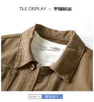 China Loose Fit Daily Fabric Hem Color Block french workwear jacket wholesale Cotton 100% Long Sleeve Custom (JK729) for sale