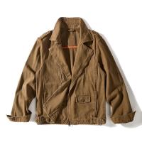 China Zipper Daily Fabric Hem Cotton 100% french workwear jacket wholesale Long Sleeve Lapel Collar Custom (CK779) for sale