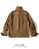 China Zipper Daily Fabric Hem Cotton 100% french workwear jacket wholesale Long Sleeve Lapel Collar Custom (CK779) for sale