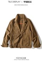 China Zipper Daily Fabric Hem Cotton 100% french workwear jacket wholesale Long Sleeve Lapel Collar Custom (CK779) for sale