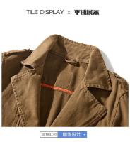China Zipper Daily Fabric Hem Cotton 100% french workwear jacket wholesale Long Sleeve Lapel Collar Custom (CK779) for sale