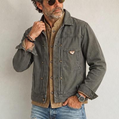 China Regular Daily Army Green Fabric Hem french workwear jacket wholesale Color Block Cotton 100% Custom (CK776) for sale