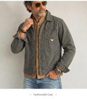 China Regular Daily Army Green Fabric Hem french workwear jacket wholesale Color Block Cotton 100% Custom (CK776) for sale