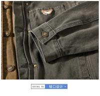 China Regular Daily Army Green Fabric Hem french workwear jacket wholesale Color Block Cotton 100% Custom (CK776) for sale
