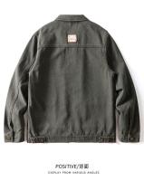 China Loose Fit Daily Army Green Fabric Hem french workwear jacket wholesale Color Block Cotton 100% Custom (CK775) for sale