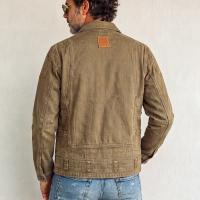 China Lapel Collar Khaki Daily Fabric Hem french workwear jacket wholesale Cotton 100% Long Sleeve Custom (CK773) for sale