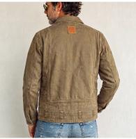 China Lapel Collar Khaki Daily Fabric Hem french workwear jacket wholesale Cotton 100% Long Sleeve Custom (CK773) for sale