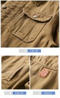 China Fabric Hem Khaki Daily Fabric Hem french workwear jacket wholesale Cotton 100% Long Sleeve Custom (JK763) for sale