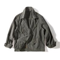 China Zipper Daily Army Green Fabric Hem french workwear jacket wholesale Cotton 100% Long Sleeve Custom (JK733) for sale