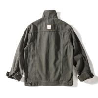 China Zipper Daily Army Green Fabric Hem french workwear jacket wholesale Cotton 100% Long Sleeve Custom (JK733) for sale