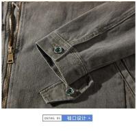China Zipper Daily Army Green Fabric Hem french workwear jacket wholesale Cotton 100% Long Sleeve Custom (JK733) for sale