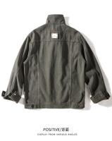 China Zipper Daily Army Green Fabric Hem french workwear jacket wholesale Cotton 100% Long Sleeve Custom (JK733) for sale