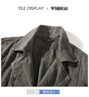 China Zipper Daily Army Green Fabric Hem french workwear jacket wholesale Cotton 100% Long Sleeve Custom (JK733) for sale