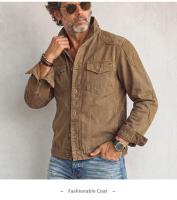 China Fabric Hem Daily Fabric Hem Cotton 100% french workwear jacket wholesale Long Sleeve Multi Pocket Custom (CK730) for sale