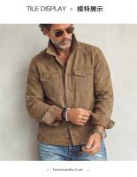 China Fabric Hem Daily Fabric Hem Cotton 100% french workwear jacket wholesale Long Sleeve Multi Pocket Custom (CK730) for sale