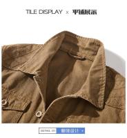 China Fabric Hem Daily Fabric Hem Cotton 100% french workwear jacket wholesale Long Sleeve Multi Pocket Custom (CK730) for sale
